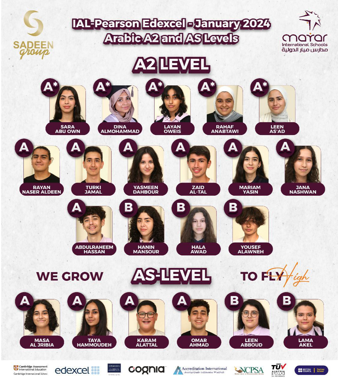 Arabic AS-Level and A2-Level examinations in January 2024